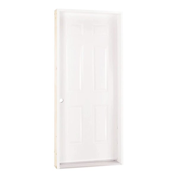 Porte blanche en acier B01 à ouverture à droite vers l'intérieur, 34 ...