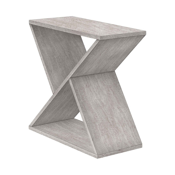 Side Table with Sloping Shelf in Faded Grey, 24" x 11.75" x 24.25 ...