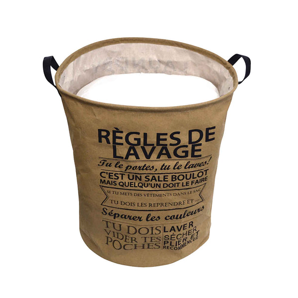Laundry Basket with French Inscription ''RÈGLES DE LAVAGE'', 40 cm x 5 ...