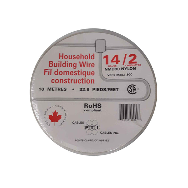 Fil domestique de construction NMD90 14/2 en blanc, 10 m - GAGNON - La ...