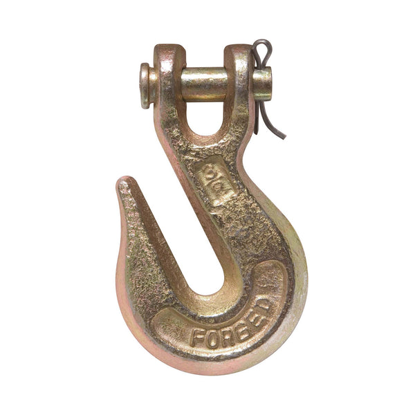 1/4'' Gold Zinc Plated Clevis Grab Hook with Latch, Grade 70 - GAGNON ...