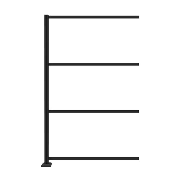 Corner Extension Frame Kit in Black Aluminum of 50'' x 78'' for Decora ...