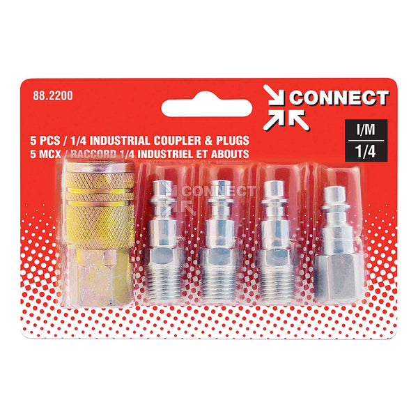 Kit de connexion pour outil à air comprimé, 1/4 industriel (5 pièces ...