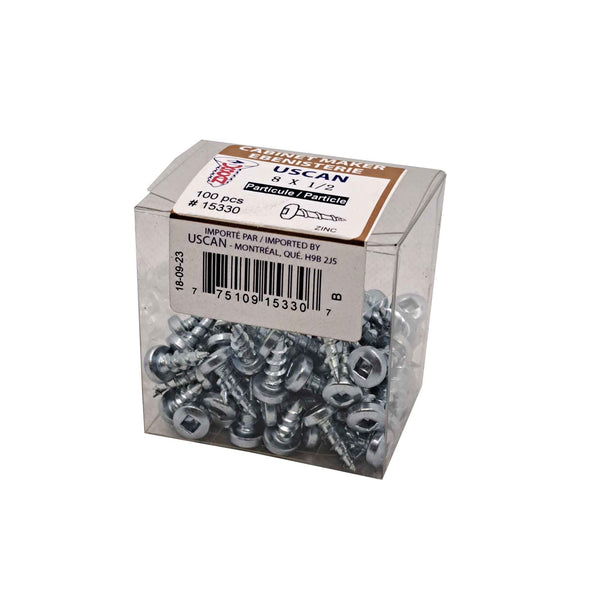 Zinc Plated Pan Head Particle Screw, #8 x 1/2" (100 Units) - GAGNON ...