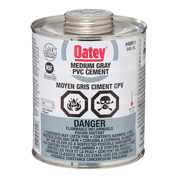 Gray Cement for PVC with Medium Adhesion and Low VOC Rate, 946 ml ...