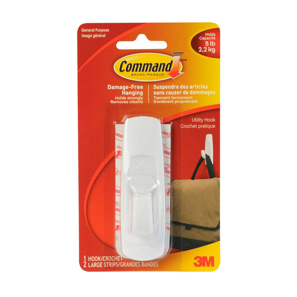 Command White Large Utility Hook 1 Hook 2 Strips Per Pack Gagnon