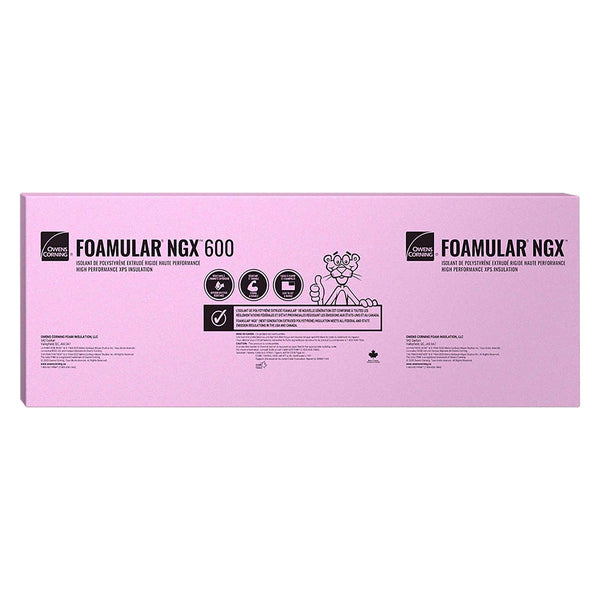 FOAMULAR NGX 600 Rigid Extruded Polystyrene Insulation, 2'' x 2' x 8 ...