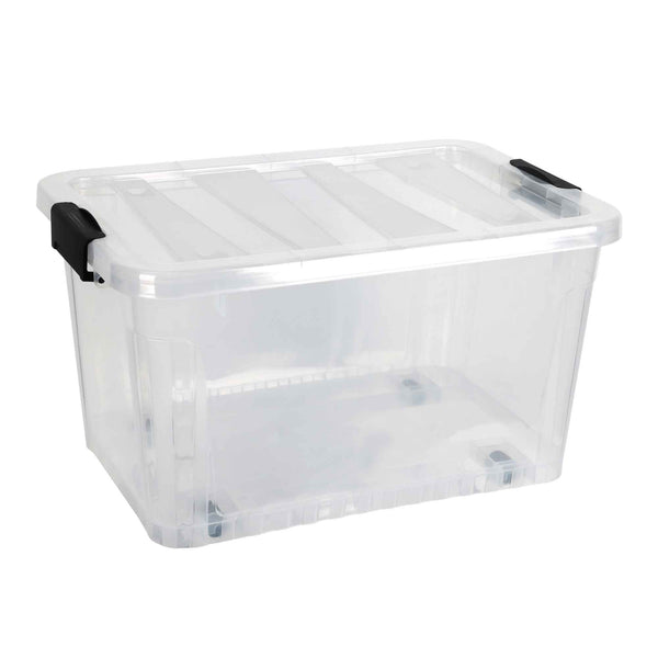 Stackable Clear Storage Box on Casters, 96 L - GAGNON - La Grande ...