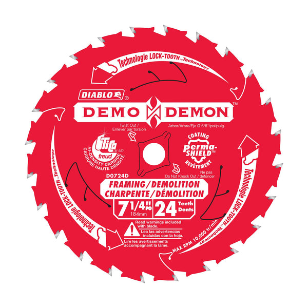 Lame circulaire Diablo de démolition de 7-1/4" à 24 dents - GAGNON - La ...