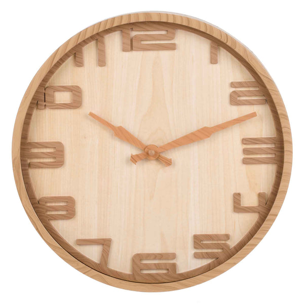 Fine Tone-on-Tone Natural Wood Effect Wall Clock, 12" - GAGNON - La ...