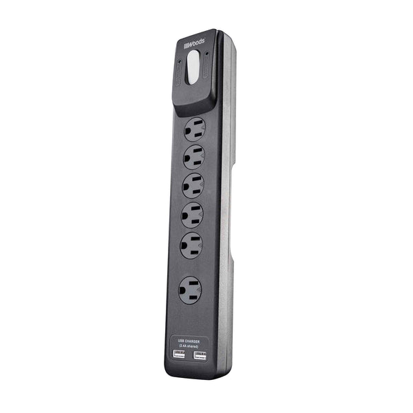 Power Bar of 6-Outlet and 2 USB Ports with Surge Protector, 1,780 Joul ...