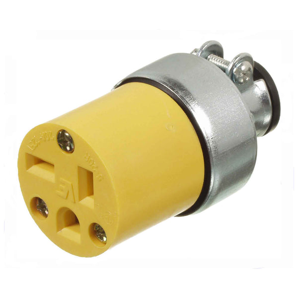 Yellow Locking Connector with Cable Clamp, 20 A-125 V - GAGNON - La ...