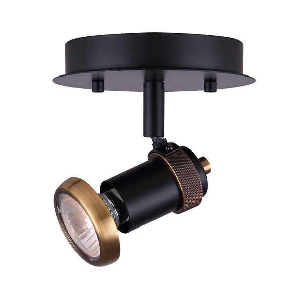 Tayte Modern Halogen 1-Light Flush Mount, Matte Black and Gold - GAGNON ...