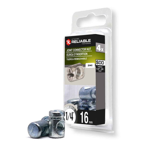 JRN Type Nut, 1/4'' x 16 mm (4 Units) - GAGNON - La Grande Quincaillerie