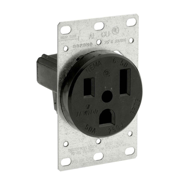 Industrial Grade Flush Receptacle in Black, 50 A / 250 V - GAGNON - La ...