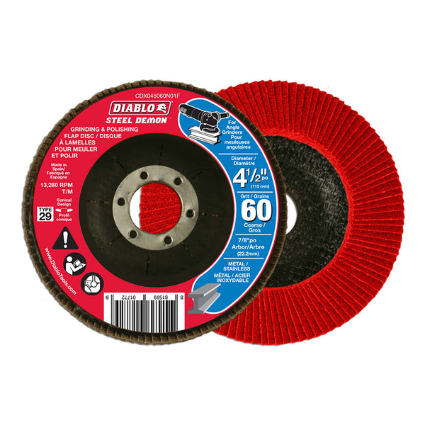 60 Grit Diablo Steel Demon Flap Disc of 4-1/2" - GAGNON - La Grande ...