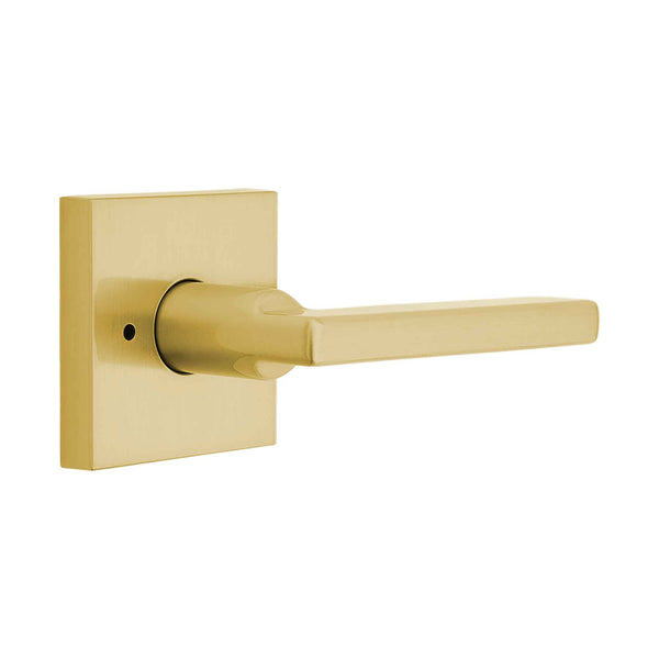 Halifax Privacy Lever Handle with Square Rosette, Satin Brass - GAGNON ...