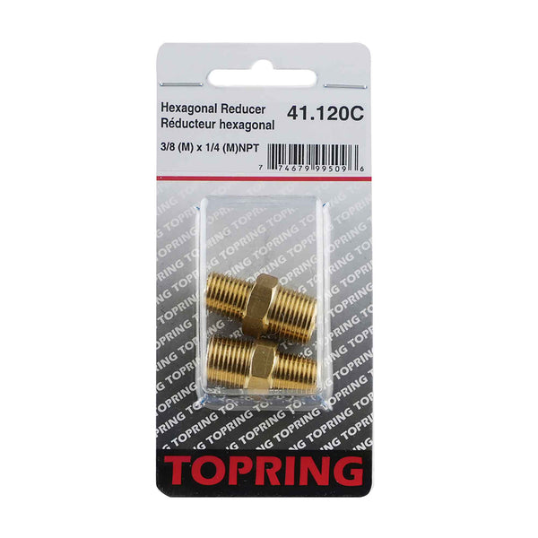 Compressed Air Hexagonal Reducer of 3/8 (M) x 1/4 (M) NPT, 2 Pieces ...