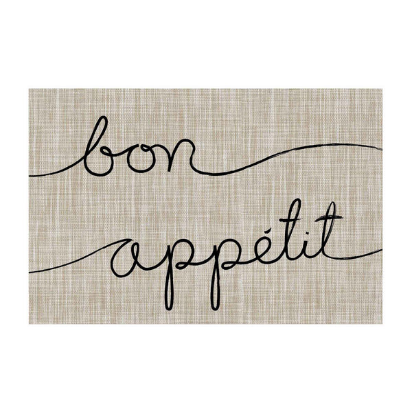 Napperon en textilène avec écriture noire "bon appétit" - GAGNON - La ...