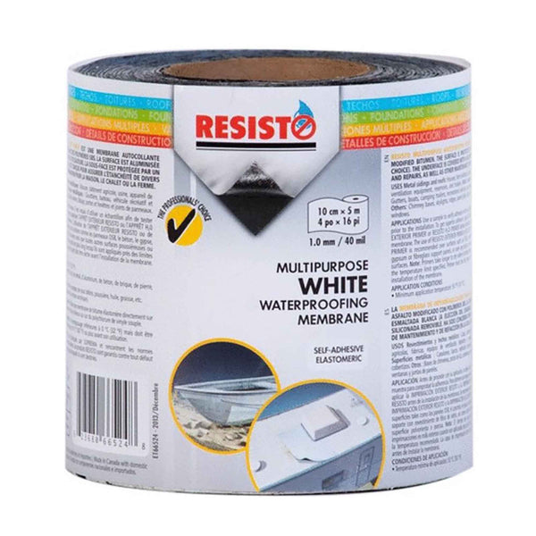All-Purpose Waterproofing Membrane with White Lacquered Finish, 4" x 1 ...