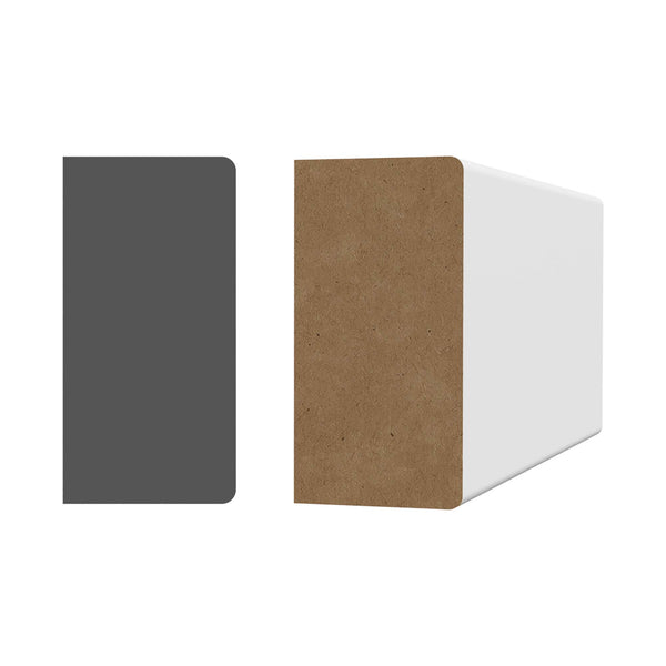 White Prepainted Rectangular Molding in Wood Fiber, 8' x 3/4" x 1-1/2 ...