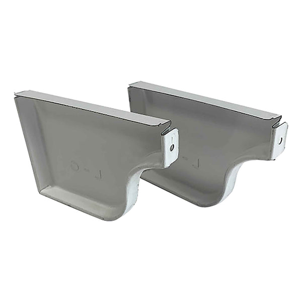 Left Galvalume Gutter End Cap, White - GAGNON - La Grande Quincaillerie