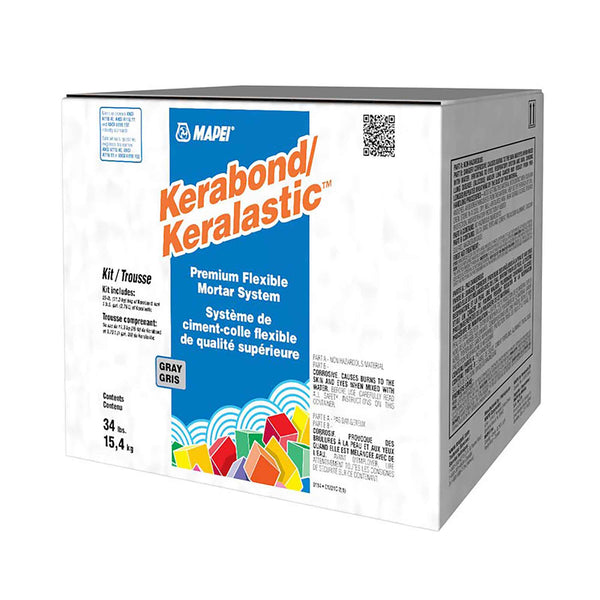 Kerabond / Keralastic System Gray Premium Flexible tile Mortar, 34 lbs ...