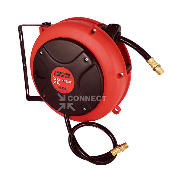 Compact Hose Reel with Compressed-Air Hose, 1/4" x 27' x 1/4 (M) NPT ...