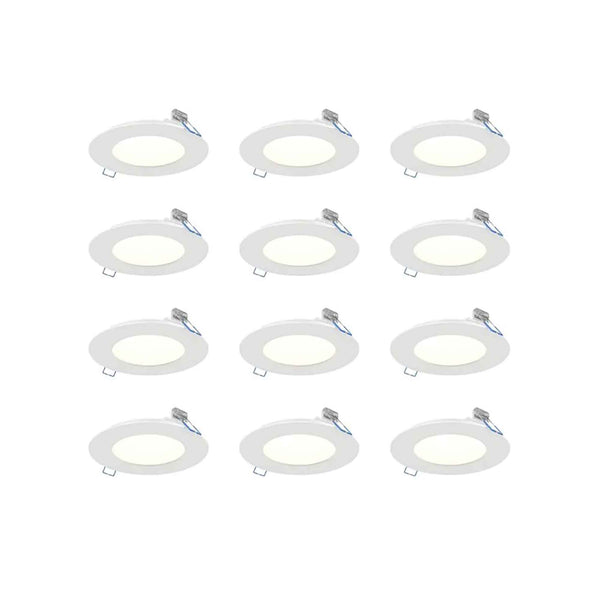 Kit of 4'' White Ultra Slim Recessed Panel LED Lights, 12 Units ...