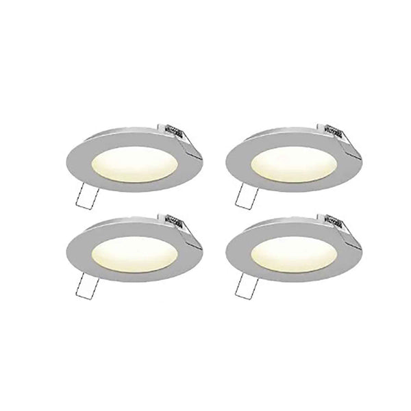 Kit of 4'' White Ultra Slim Recessed Panel 5 CCT LED Lights, 4 Units ...