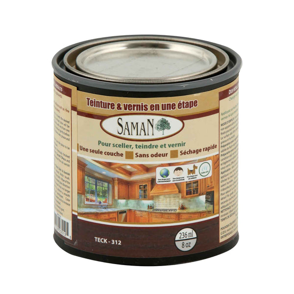 Teak One Step Wood Stain and Varnish, 236 ml - GAGNON - La Grande ...
