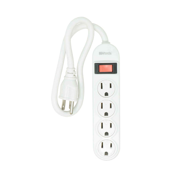 Power Bar of 4-Outlet for Indoor Use Only, White - GAGNON - La Grande ...