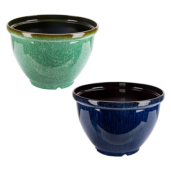 Round Pot with Enameled Finish, 11.8'' x 8'' (Choice between 2 Colors ...