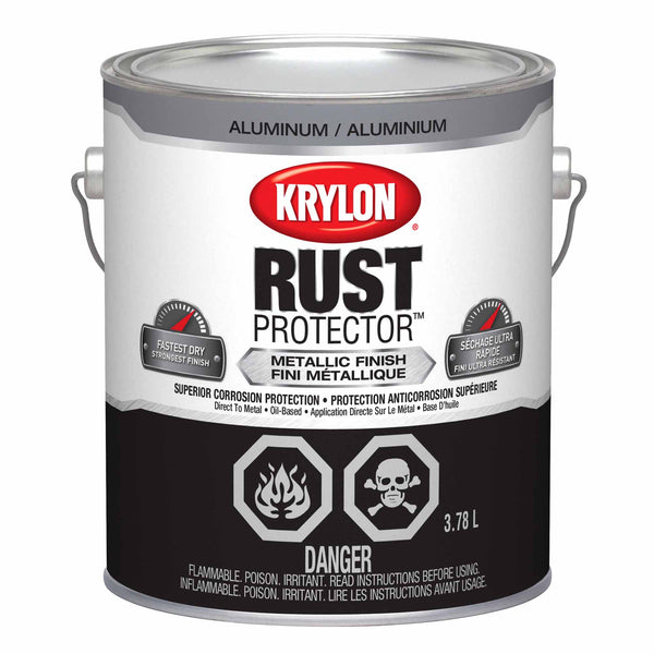 Krylon Rust Protector Brush On Enamel Metallic Aluminum, 3.78 L ...
