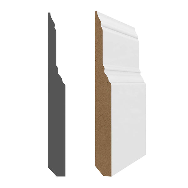 White Primed MDF Baseboard 5/8'x 5-1/2''x8' - GAGNON - La Grande ...