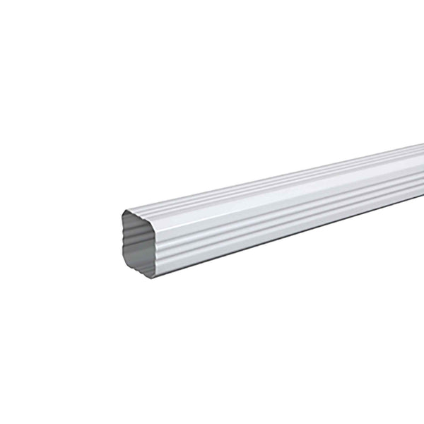 K-Snap White Vinyl Square and Ribbed Gutter Downspout, 2-1/2" x 10 ...