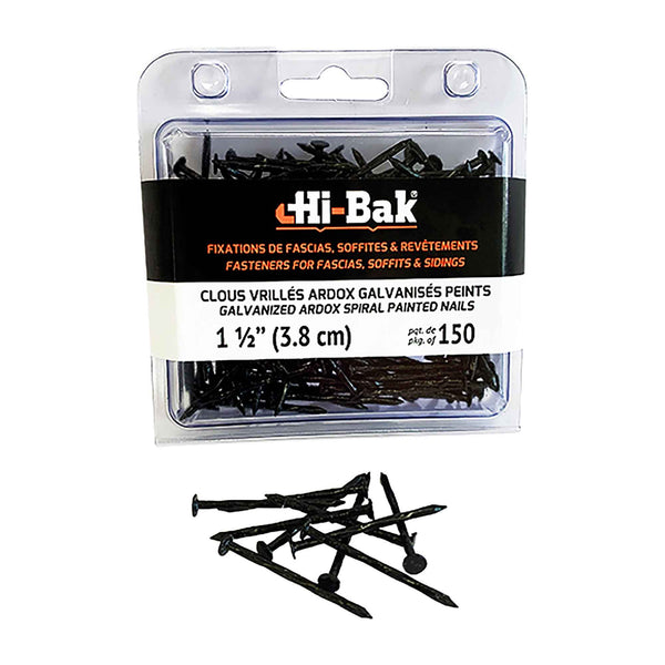 Clou de fixation de 1-1/2" pour fascia, soffite et revêtement, noir (1 ...