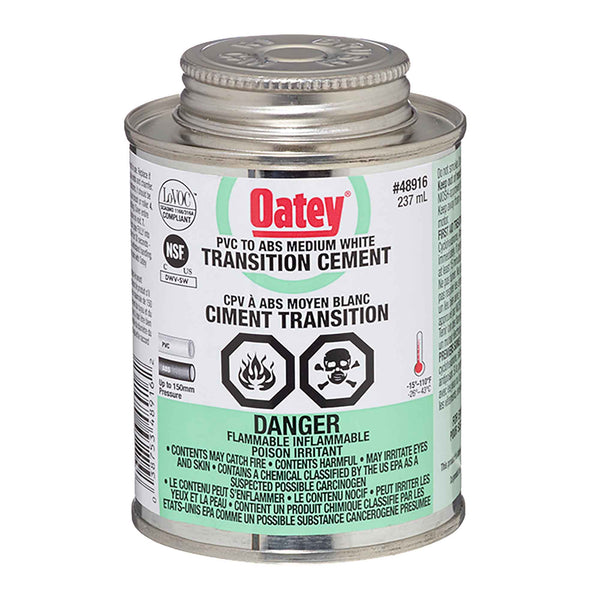 White Transition Cement for PVC to ABS with Medium Adhesion, 237 ml ...